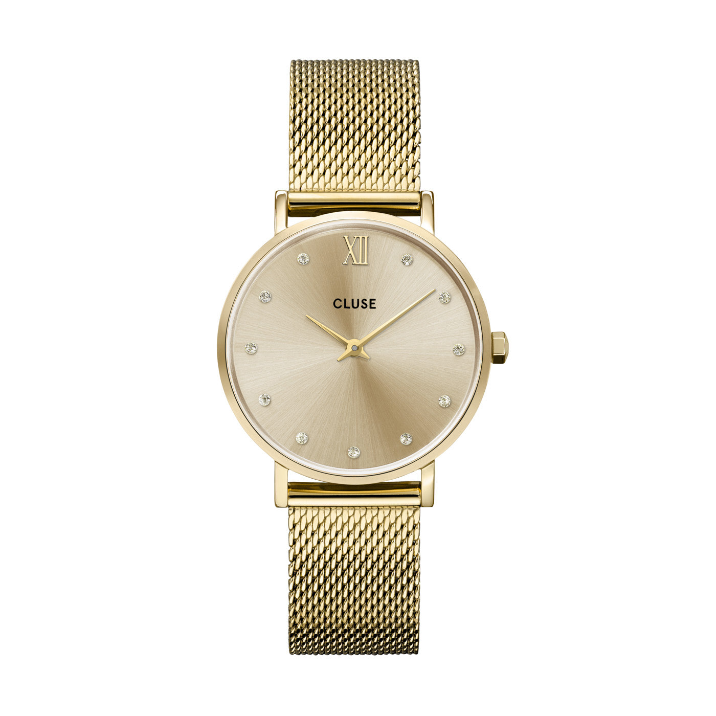 Cluse Watches CLUSE Minuit Gold Crystals/Gold Mesh Watch | Southmall ...